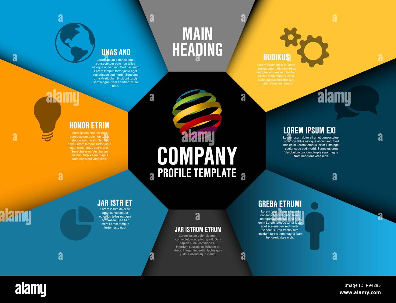 Vector Company profile Infographic diagram template with various ... Vector Company profile Infographic diagram template with various ...