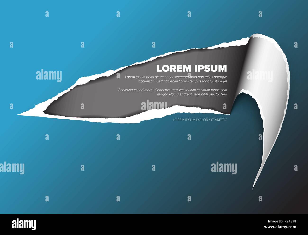 Vector ripped paper hole template with place for your content Stock ...