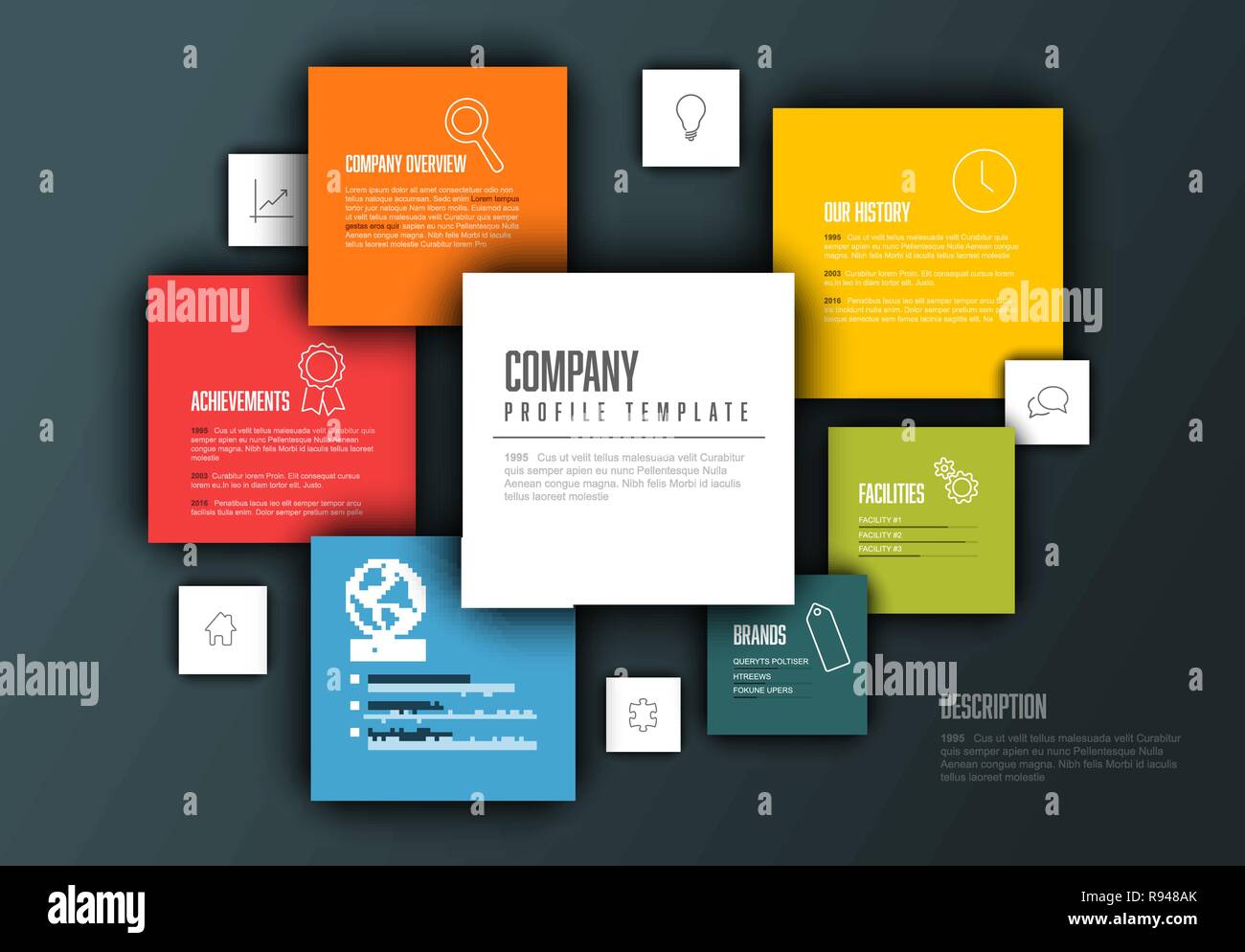 Vector Company infographic overview design template with content in the ...