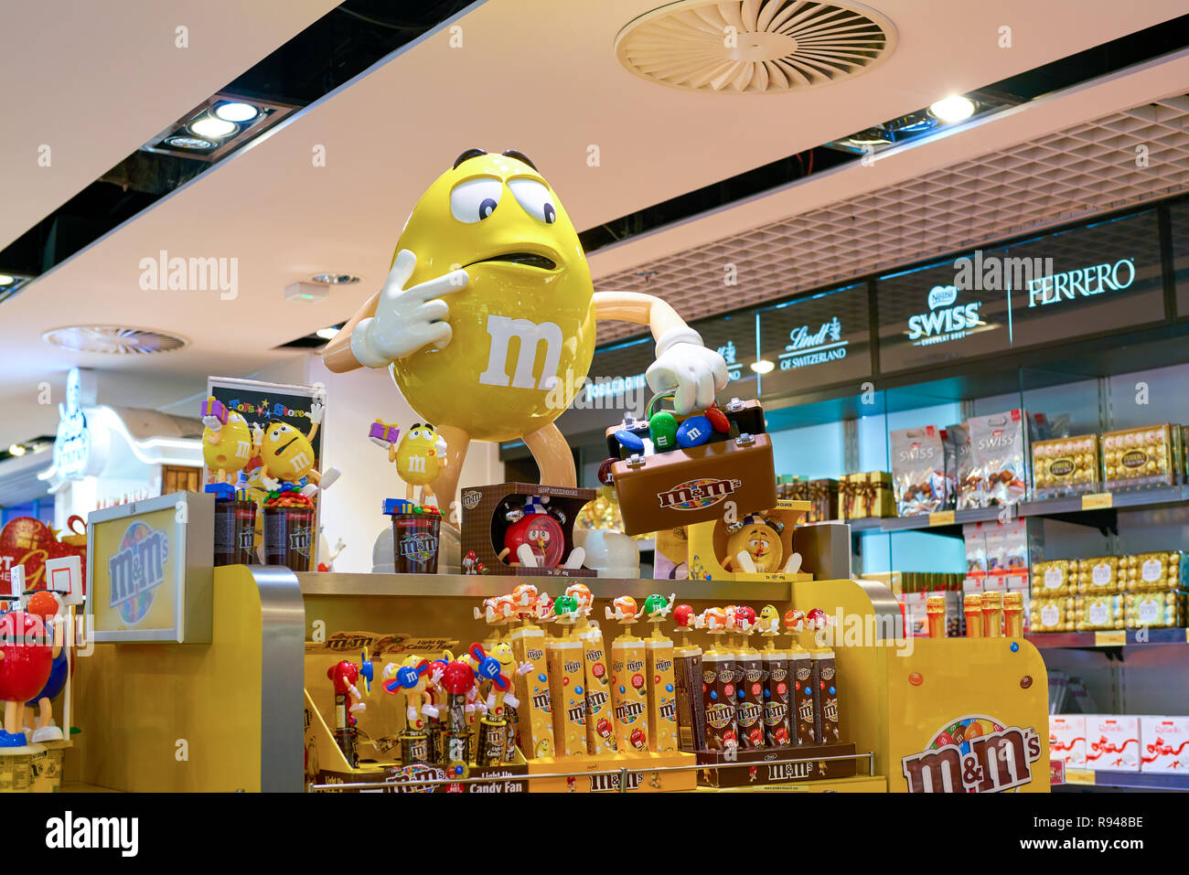 WARSAW, POLAND - CIRCA NOVEMBER, 2017: M&M candy yellow character on ...