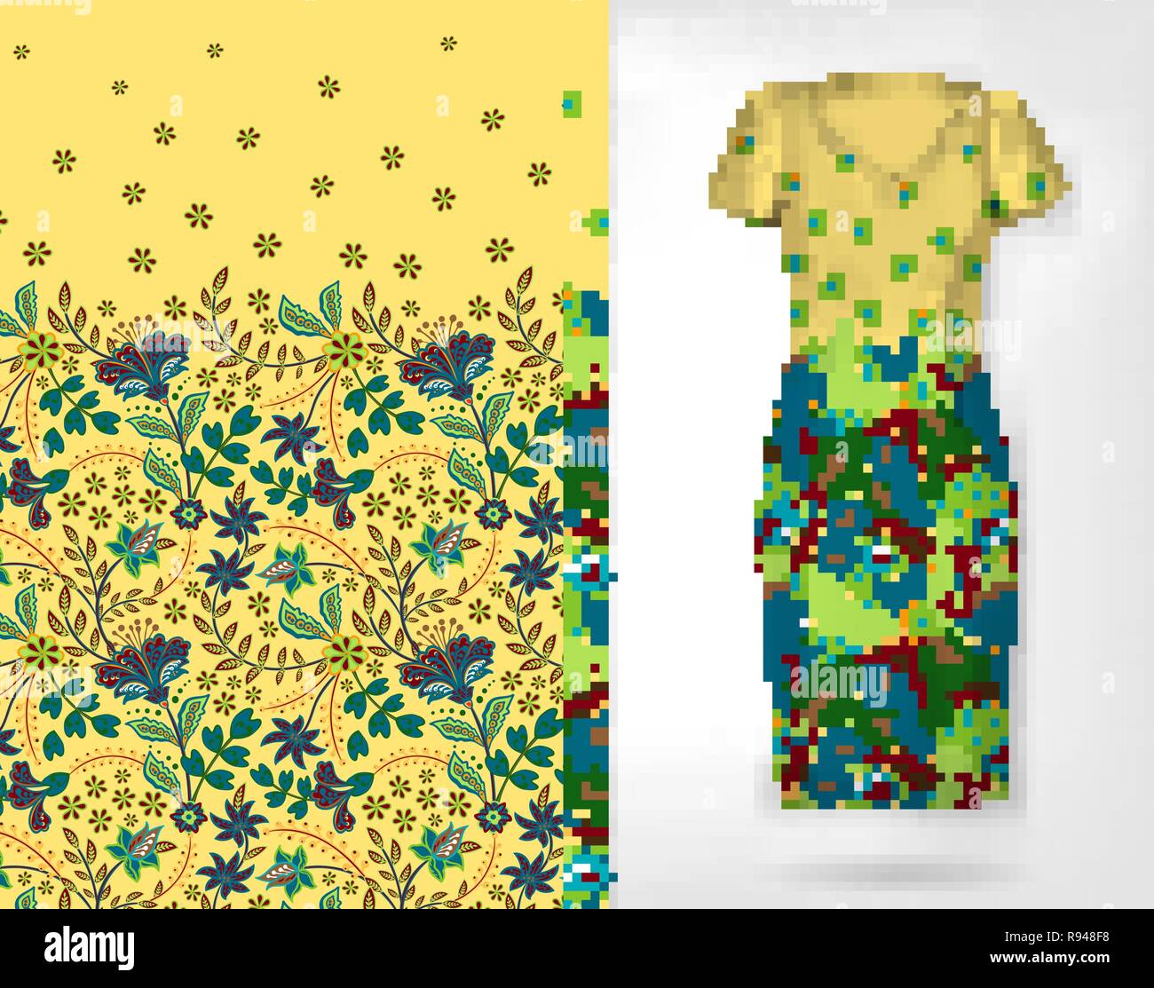 Vertical seamless fashion background. Women's long dress mock up with ...