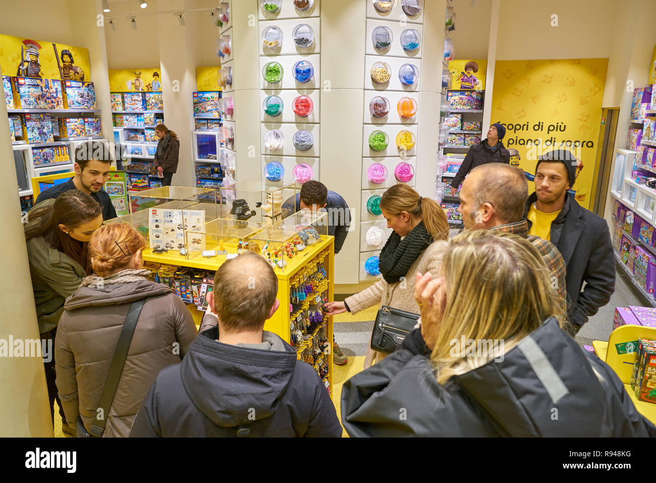 MILAN, ITALY - CIRCA NOVEMBER, 2017: inside LEGO store in Milan. Lego ...