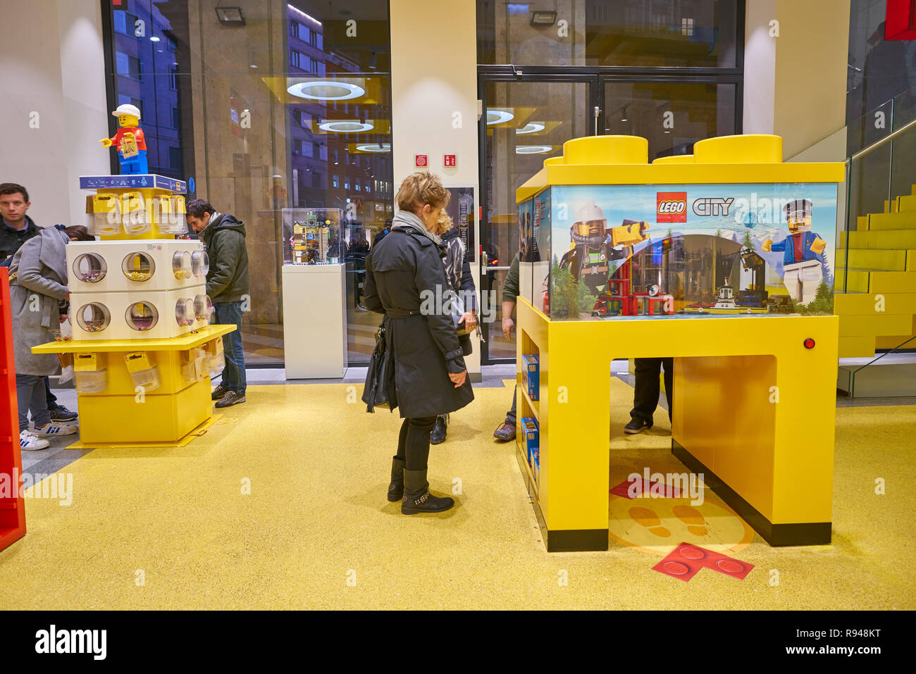 MILAN, ITALY - CIRCA NOVEMBER, 2017: inside LEGO store in Milan. Lego ...