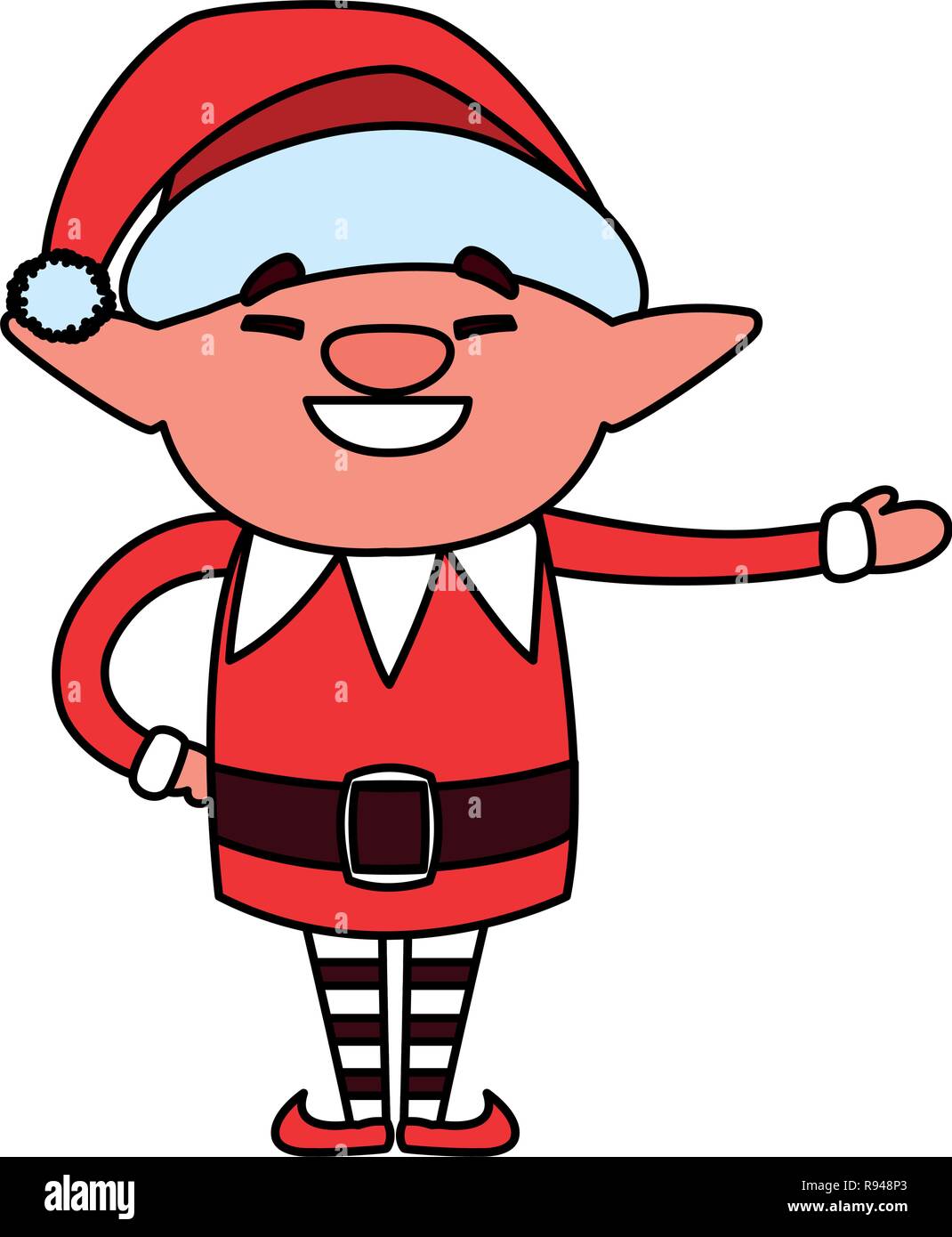 Christmas elf over white background, vector illustration Stock Vector ...