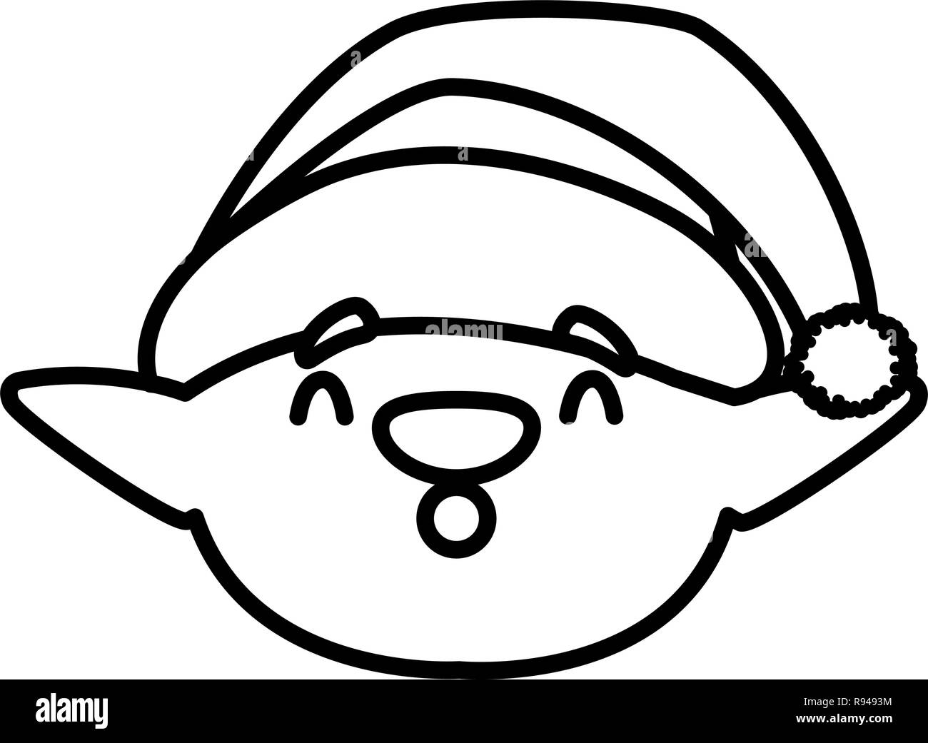 Elf character christmas decoration Black and White Stock Photos ...