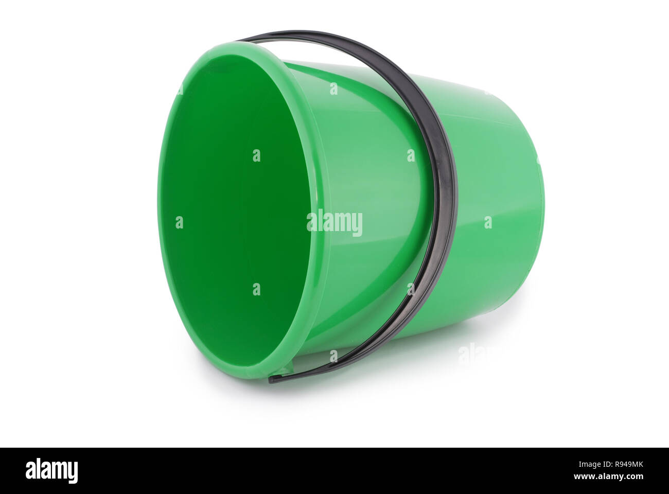 Green plastic bucket isolated on a white background Stock Photo - Alamy