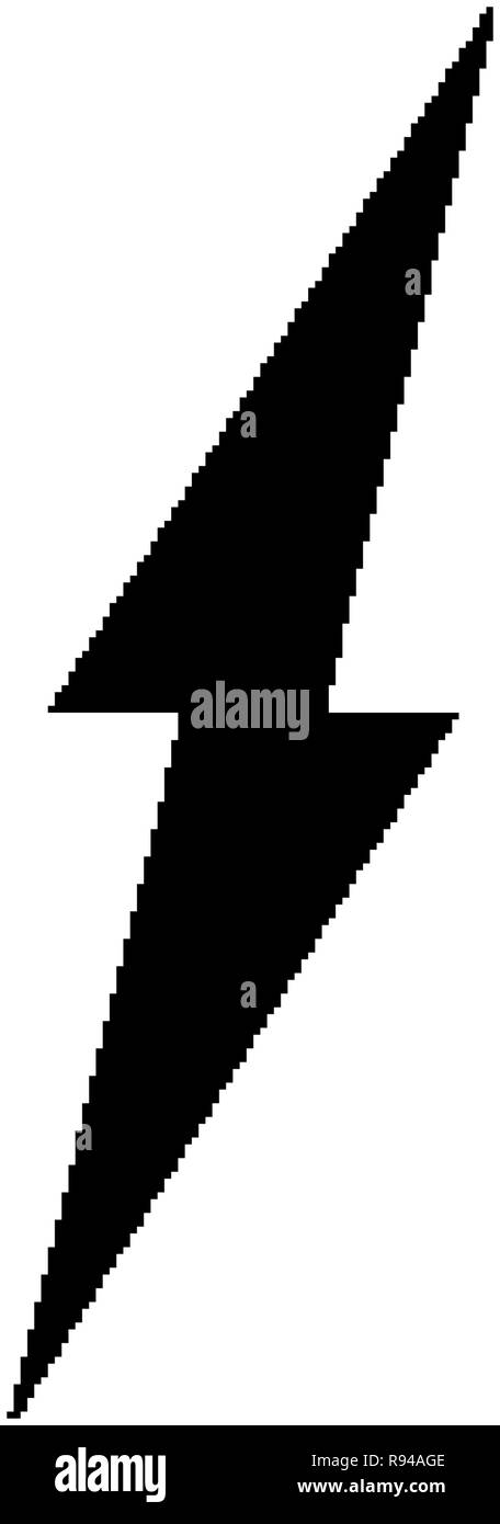 Simple black thunder icon. Thunderbolt and flash lighting sign Stock ...