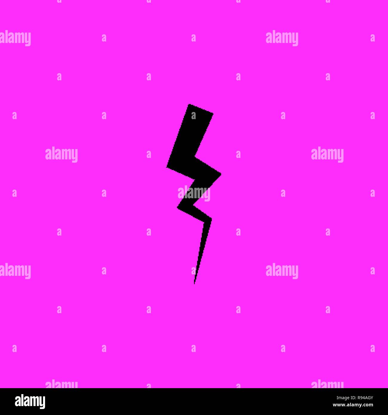 Simple black thunder icon. Thunderbolt and flash lighting sign Stock ...