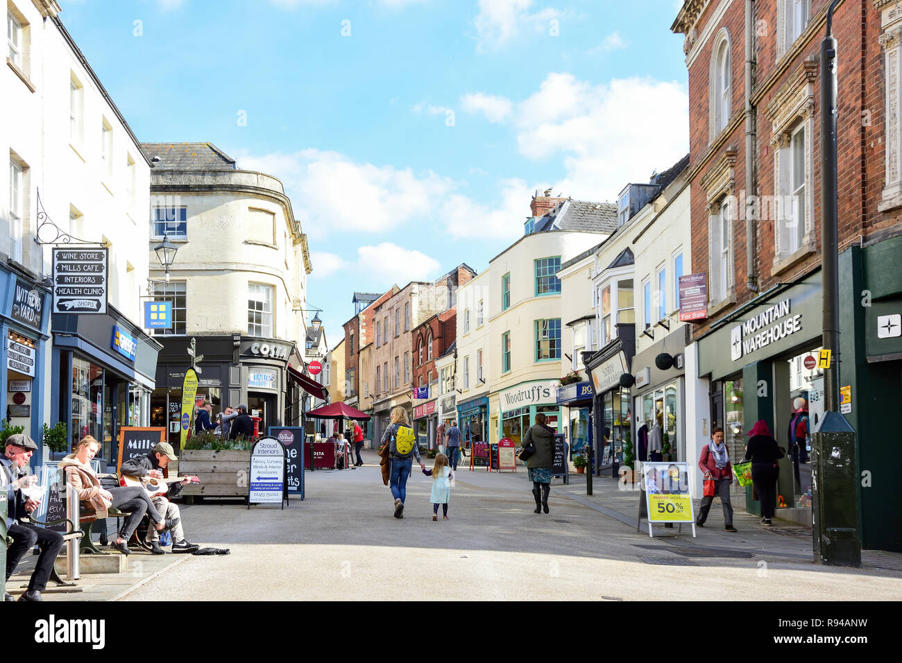 Pedestrianised High Street, Stroud, Gloucestershire, England, United ...