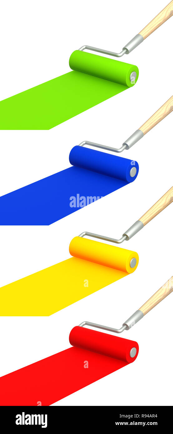 Platen painting with an bright paints Stock Photo - Alamy