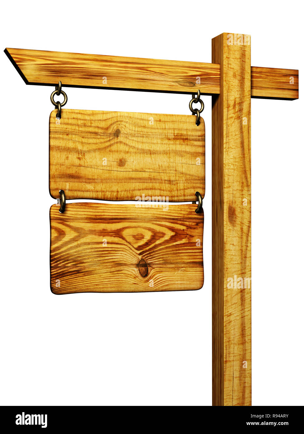 Wooden signboard - object isolated over white Stock Photo - Alamy