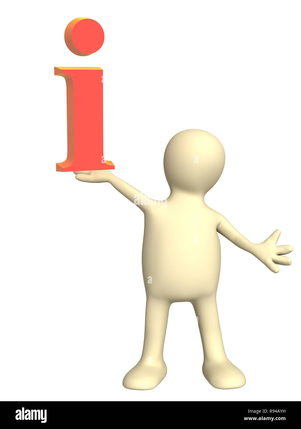 3d man info symbol red information Cut Out Stock Images & Pictures - Alamy