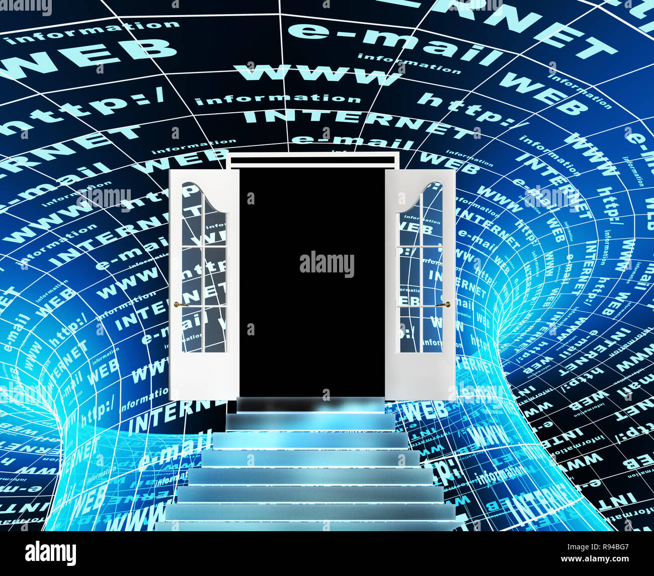Internet - entrance in virtual world. 3d Stock Photo - Alamy