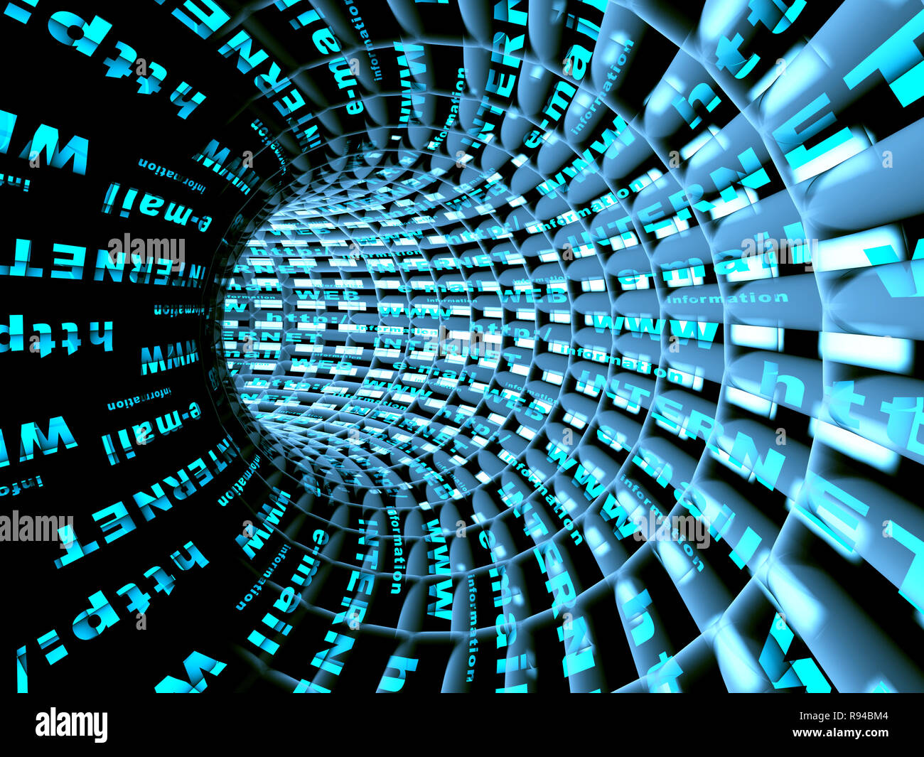 Internet - 3d abstract blue tunnel Stock Photo - Alamy