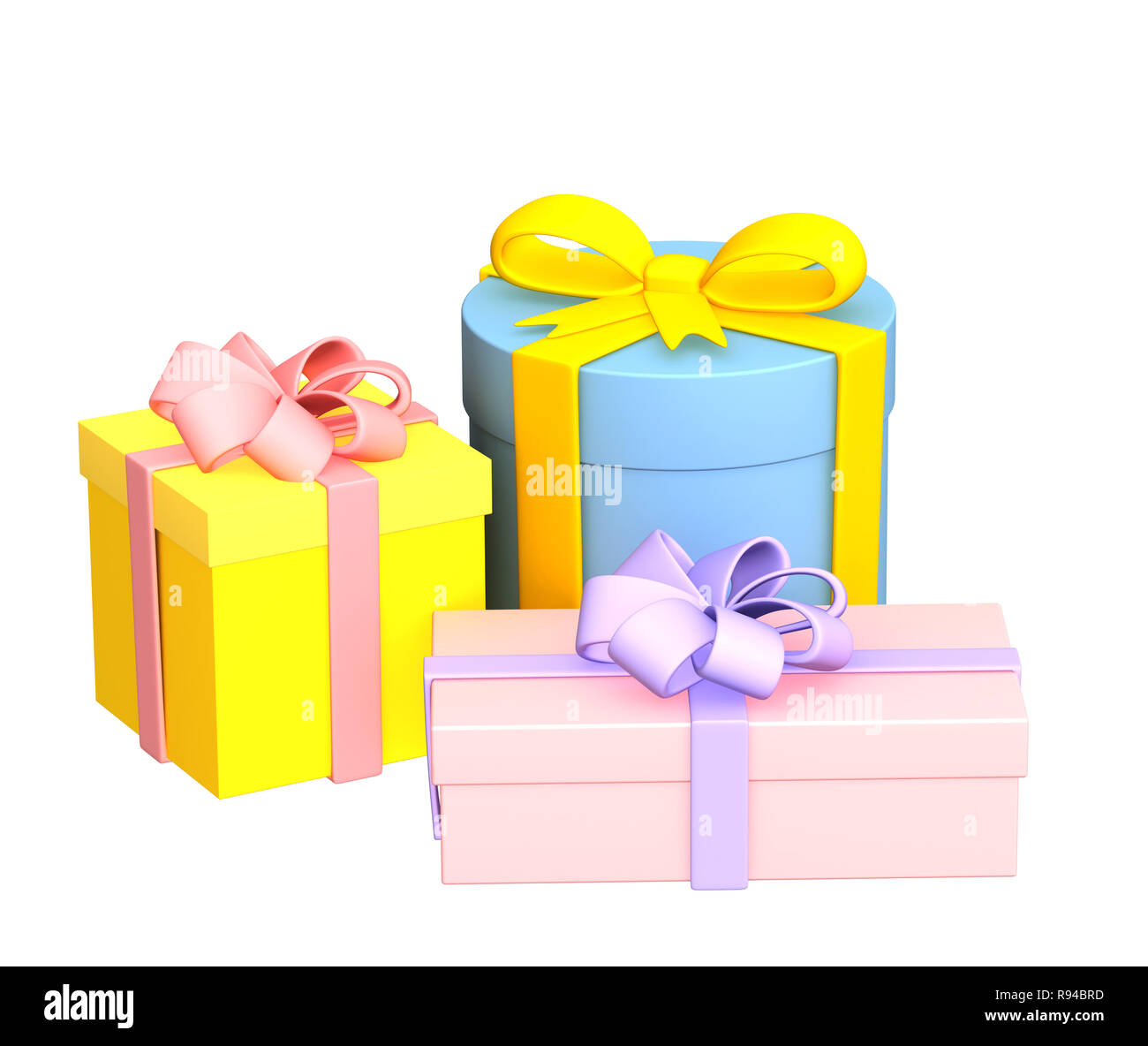 Gifts. Objects isolated over white Stock Photo - Alamy