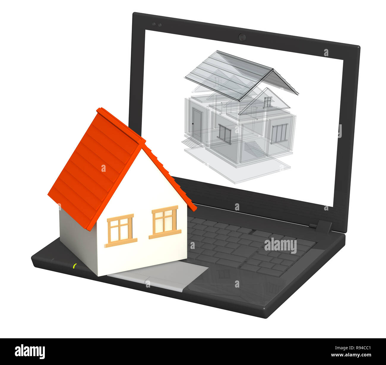 Virtual project of home. Object isolated over white Stock Photo - Alamy