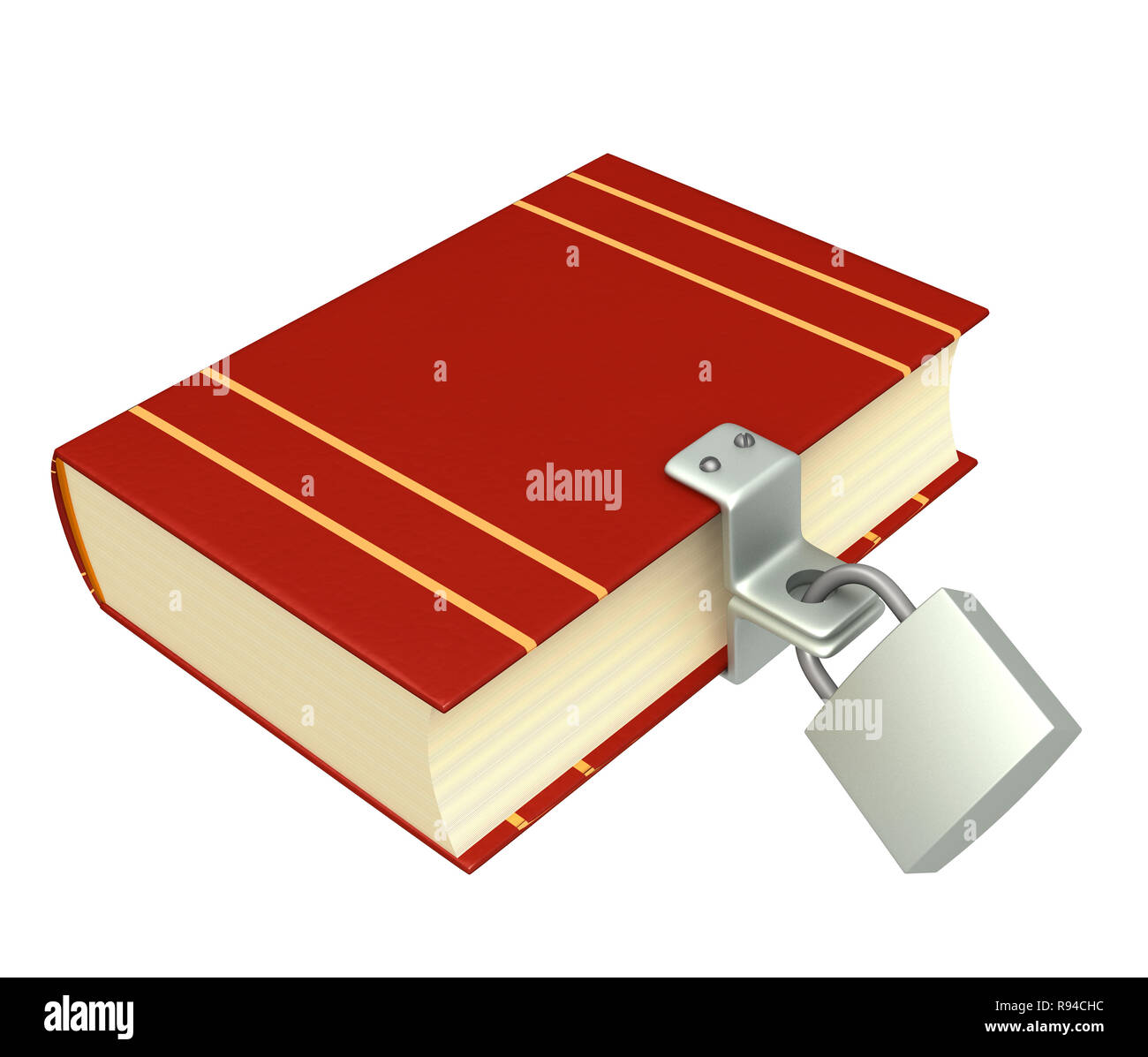 3d book, closed on the lock. Objects isolated over white Stock Photo ...