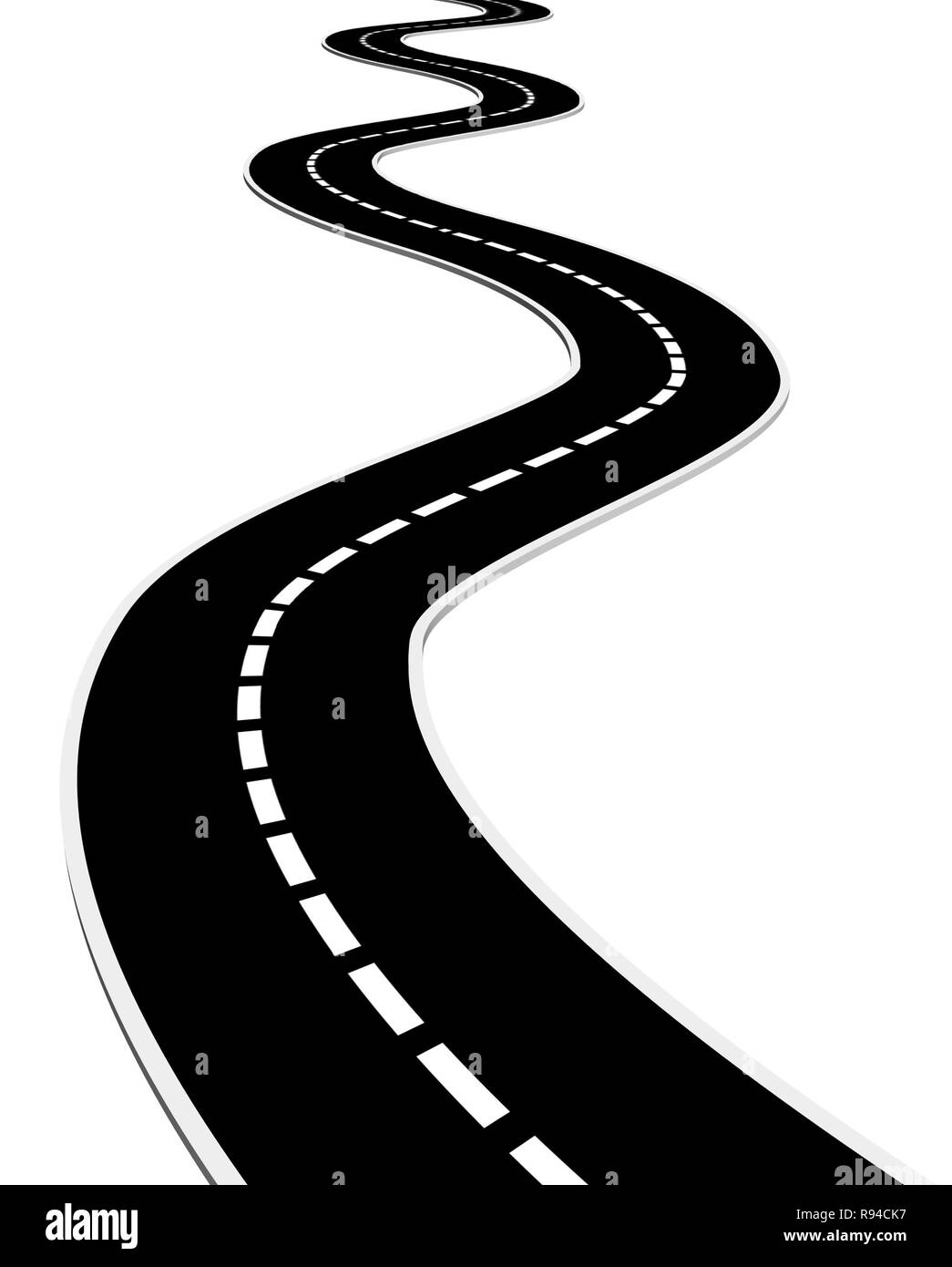 Isolated asphalt road - 3d render Stock Photo - Alamy