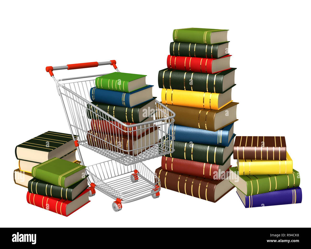 Buying of books. Objects isolated over white Stock Photo - Alamy