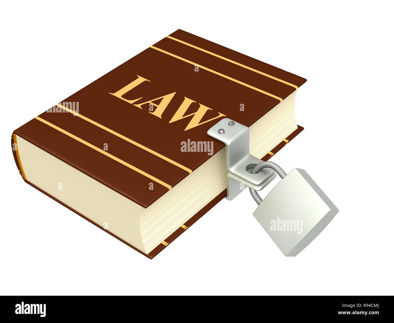 Code of laws, closed on the lock. Object isolated over white Stock ...
