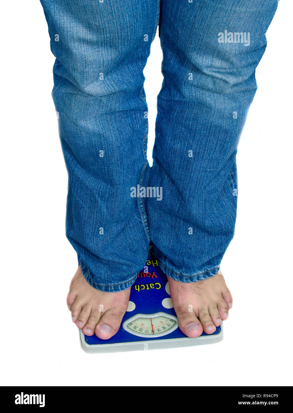 feet and weight scale isolated on white background Stock Photo - Alamy