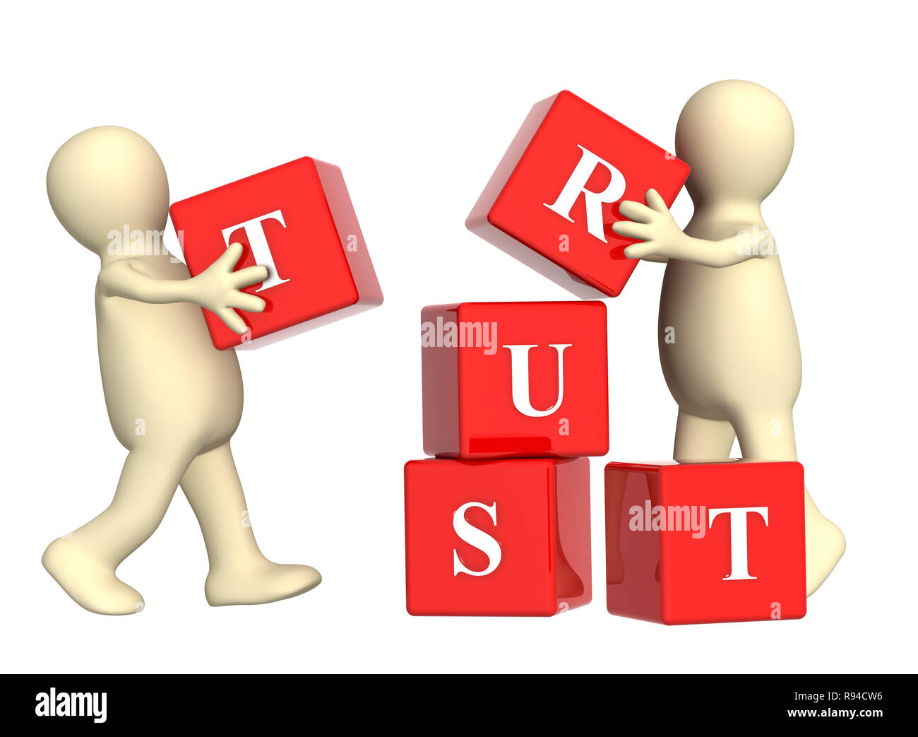 Conceptual image - success of teamwork. Objects isolated over white ...