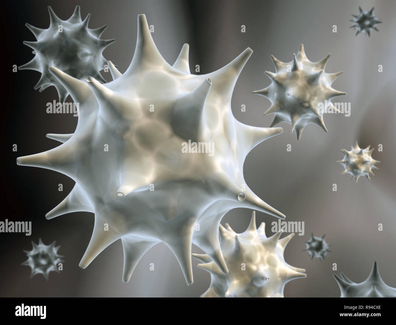 Colony of pathogen viruses - 3d render Stock Photo - Alamy