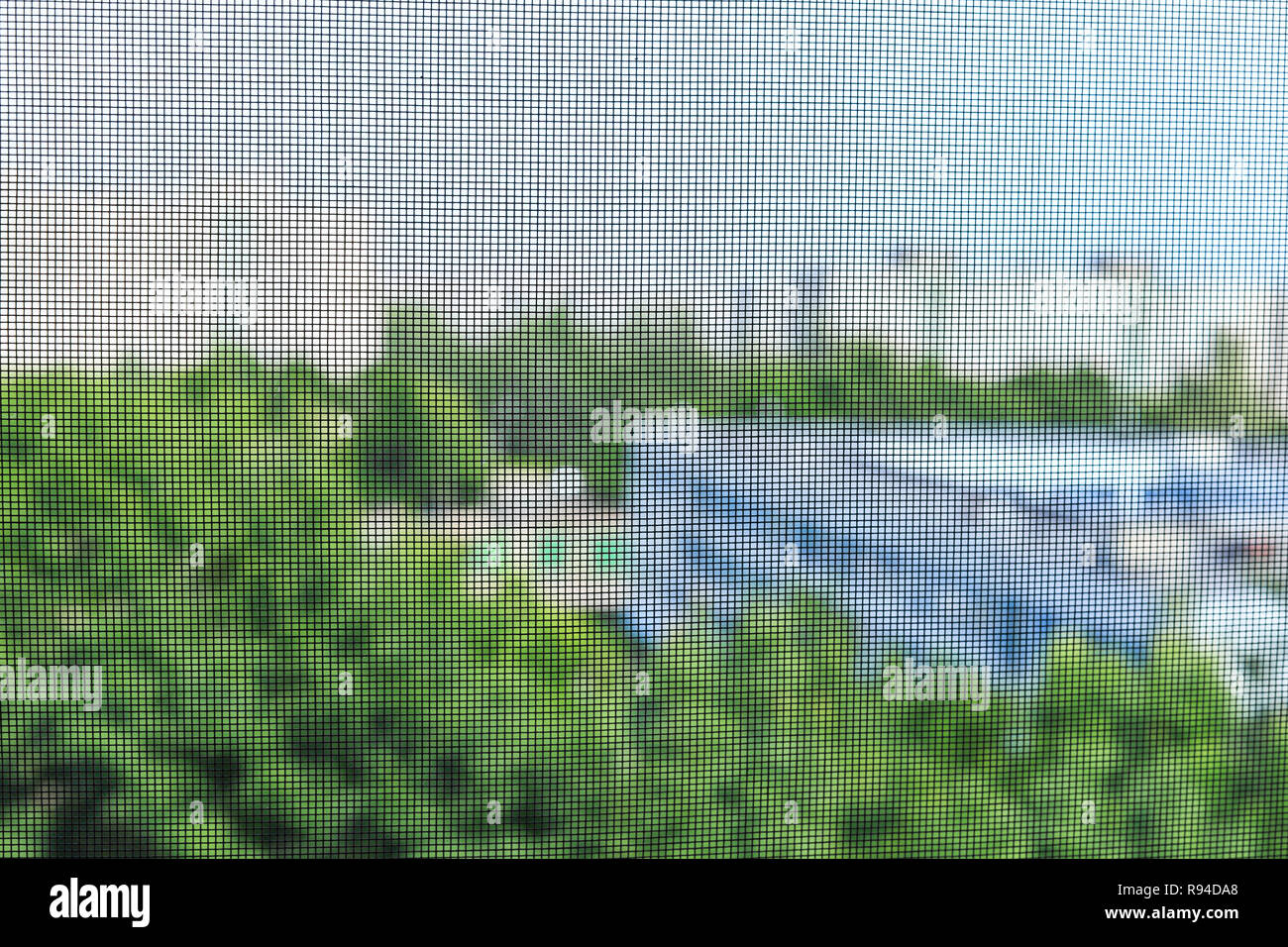 Mosquito net on the window. Protection against insects. Background ...