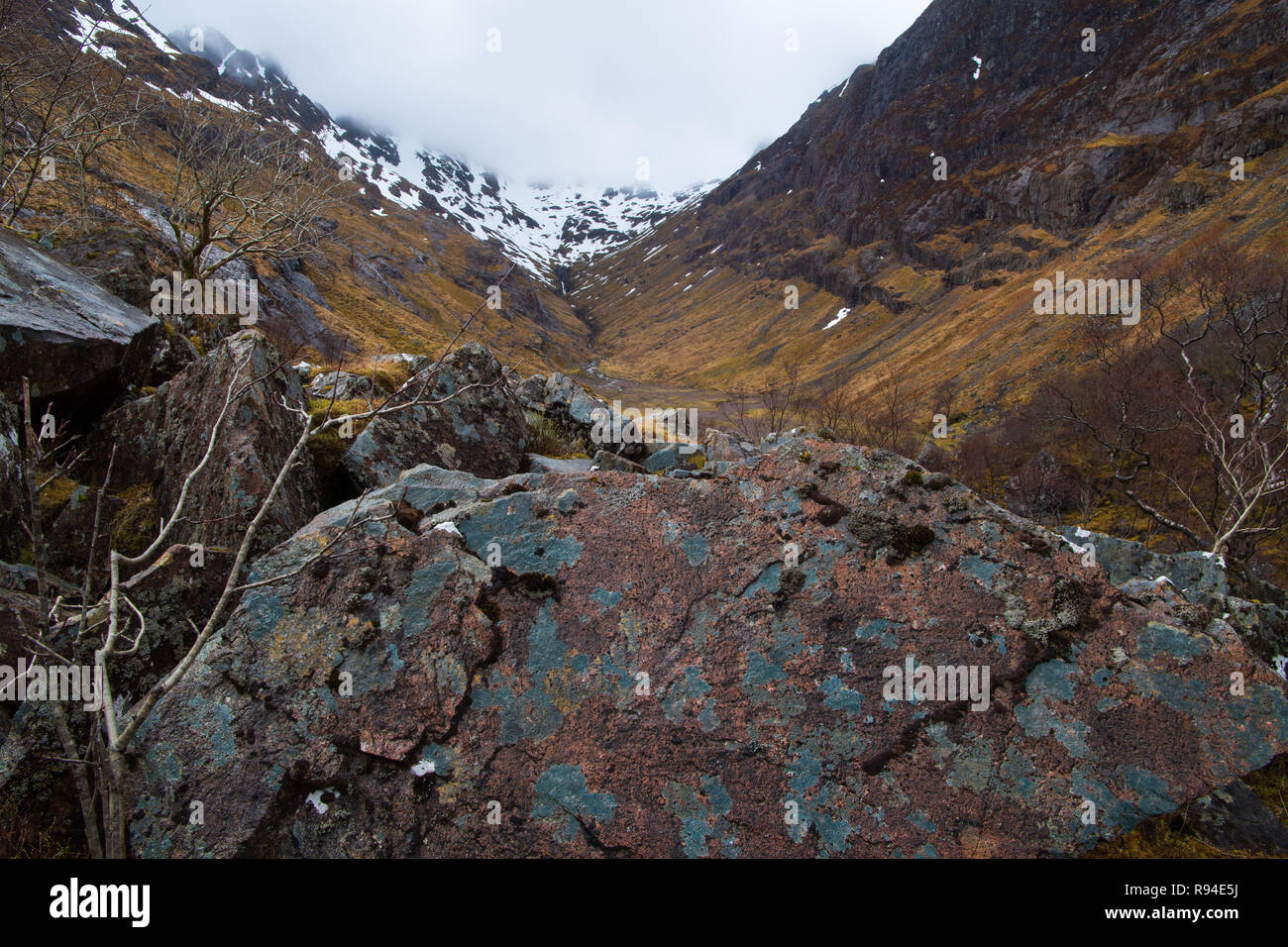 Glencoe's famous Hidden Valley in early autumn, Scottish Highlands ...