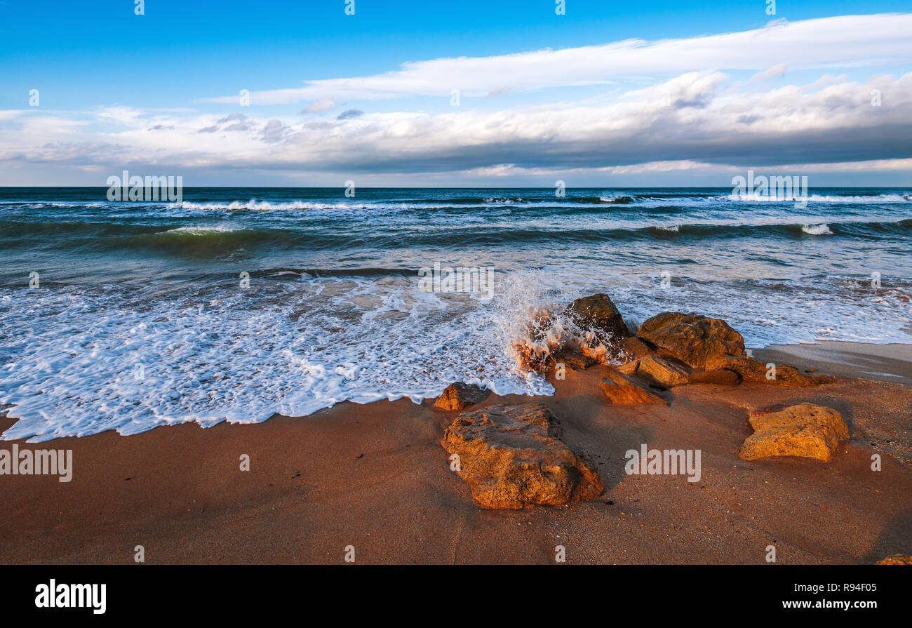 Sunset time seascape natural beach hi-res stock photography and images ...