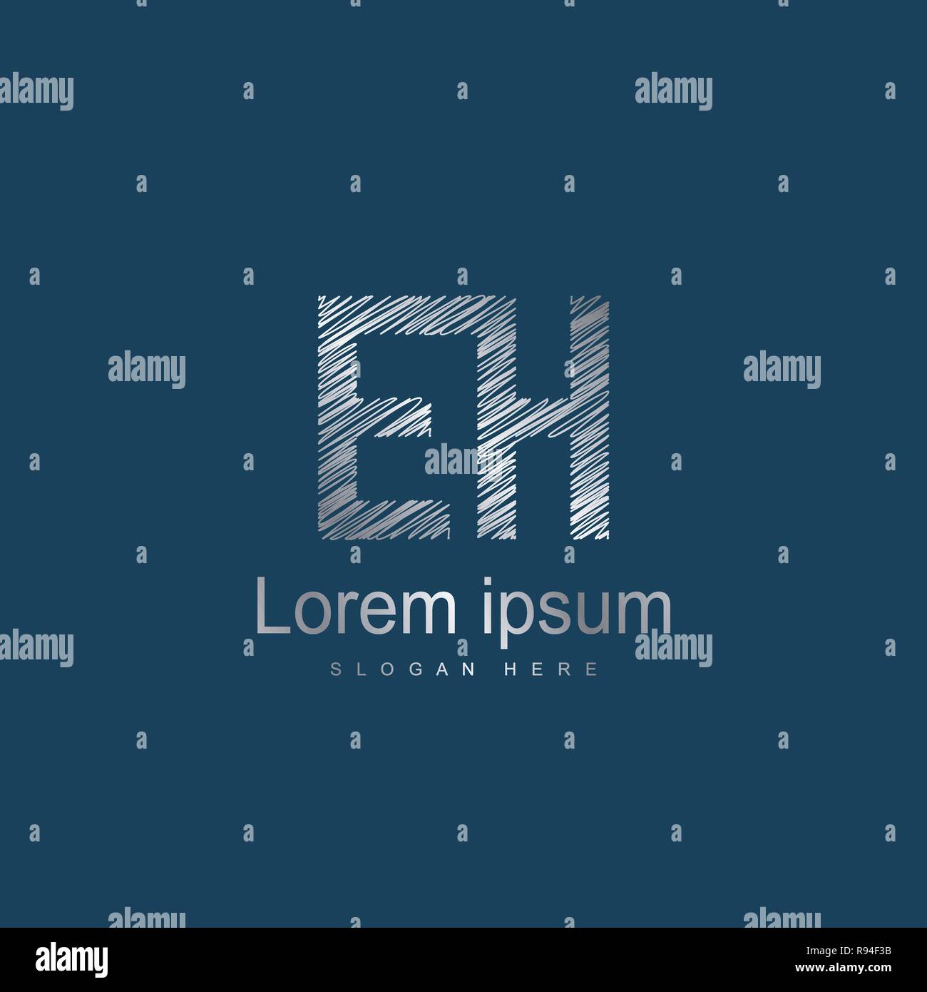 Initial Letter EH Logo Template Vector Design Stock Vector Image & Art ...