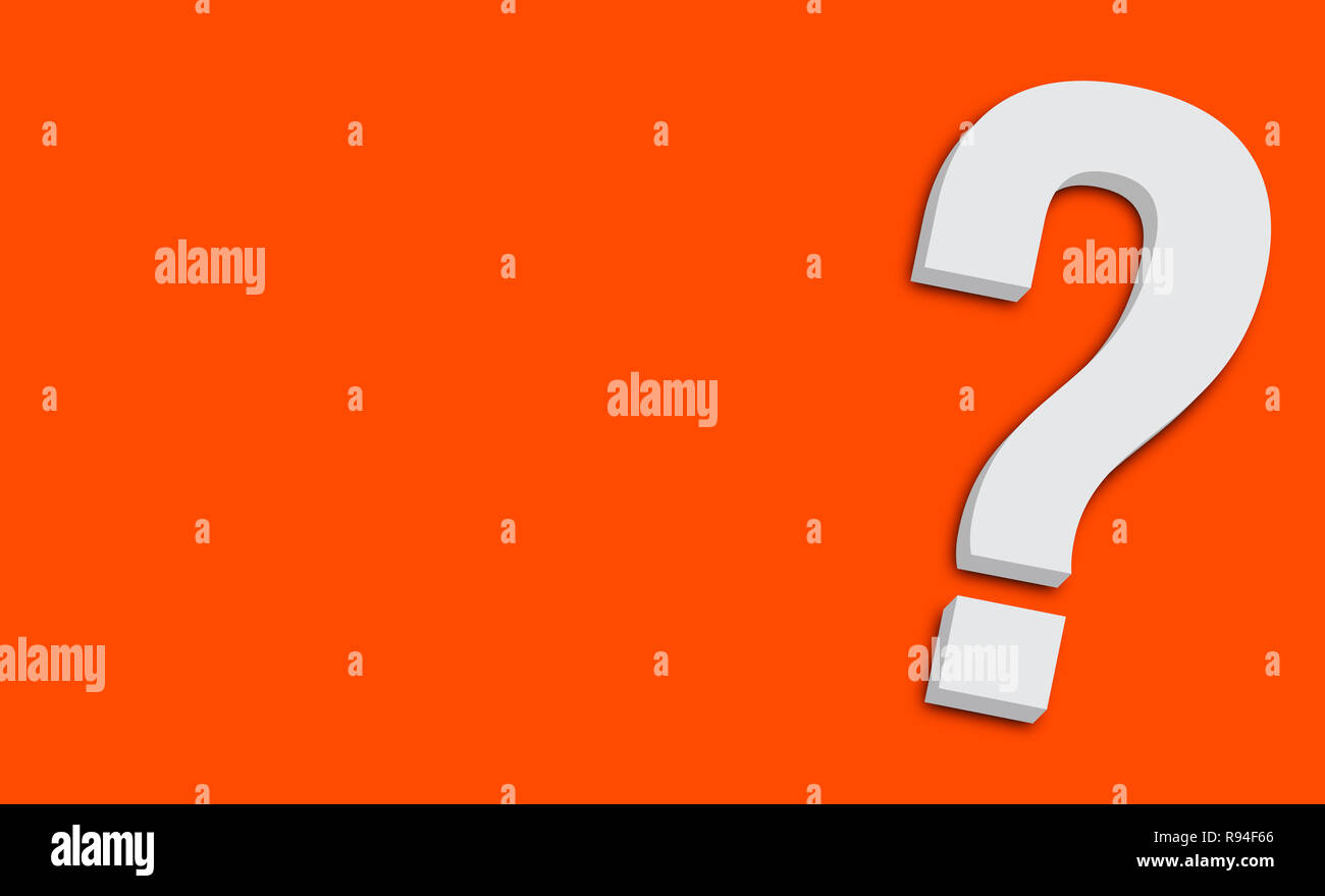 Question mark symbol in minimalist white grey color 3D isolated on ...