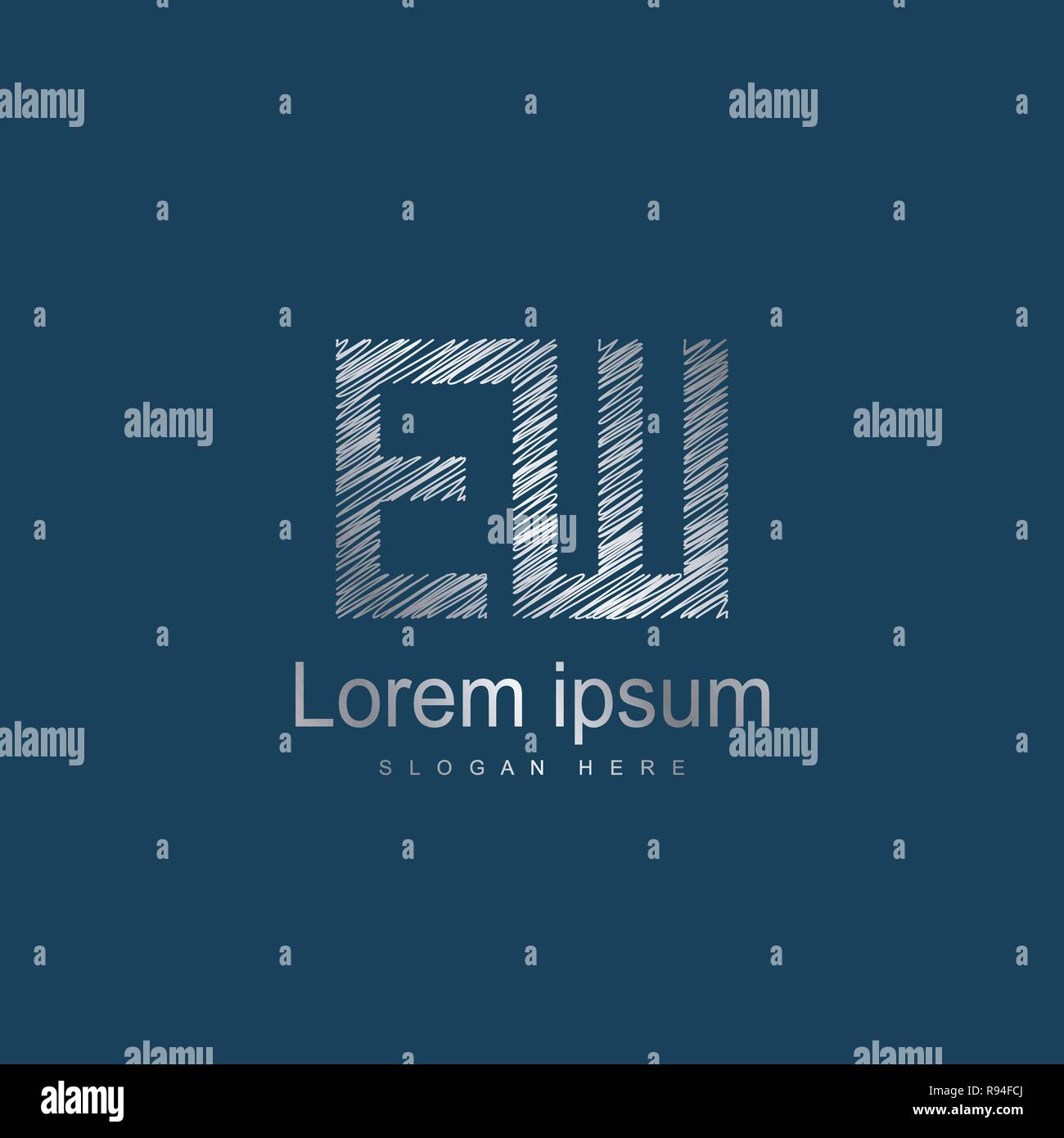Initial Letter EW Logo Template Vector Design Stock Vector Image & Art ...