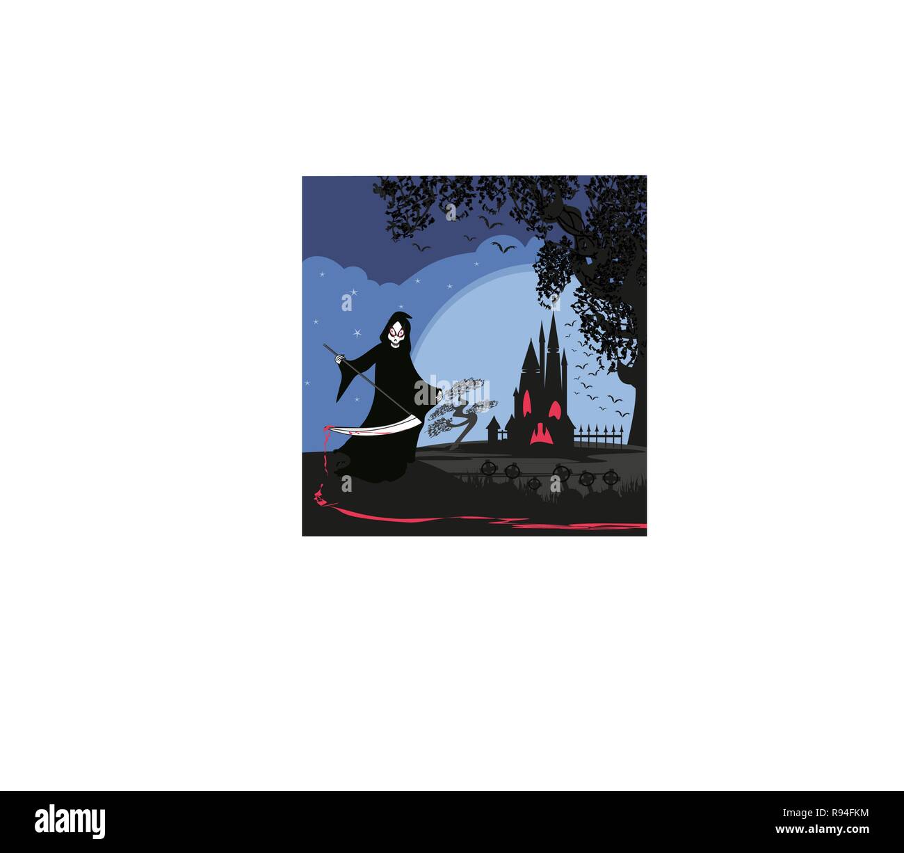 Grim reaper frame drawing Stock Vector Images - Alamy