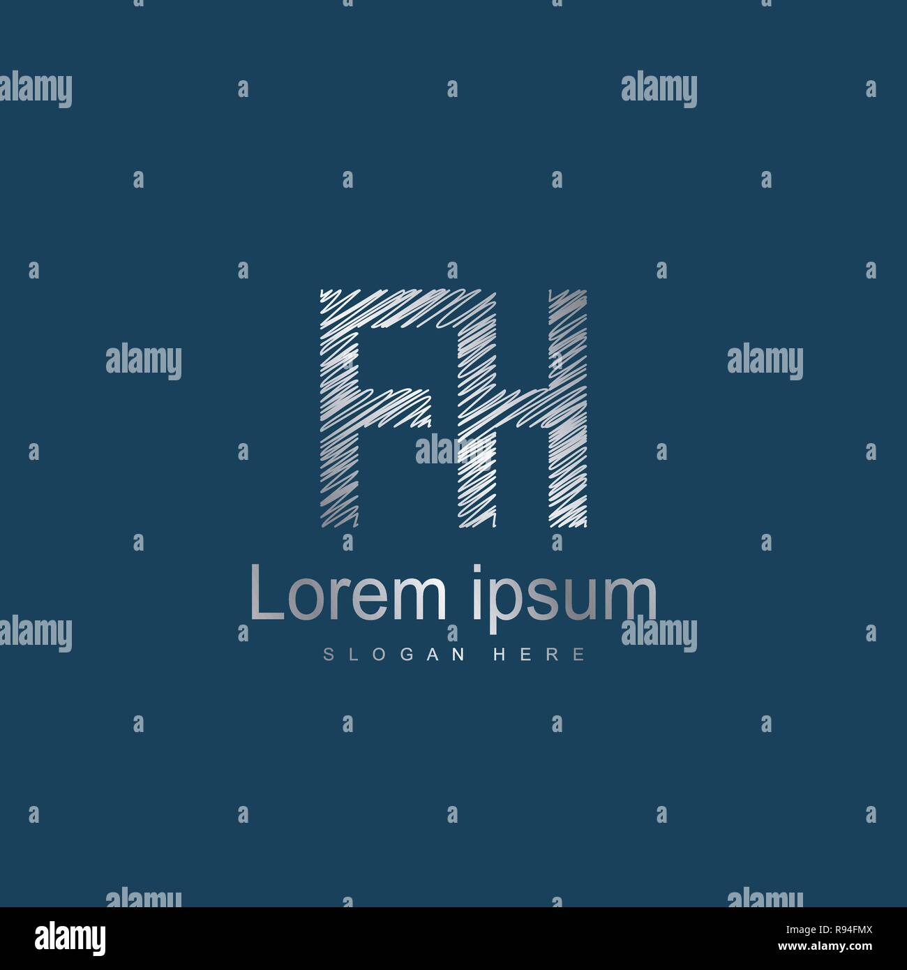 Initial Letter FH Logo Template Vector Design Stock Vector Image & Art ...