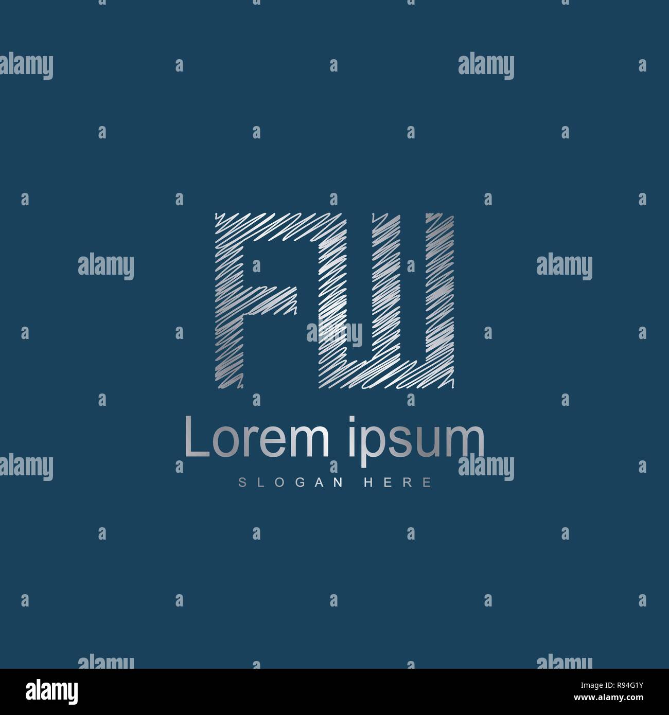 Initial Letter FW Logo Template Vector Design Stock Vector Image & Art ...