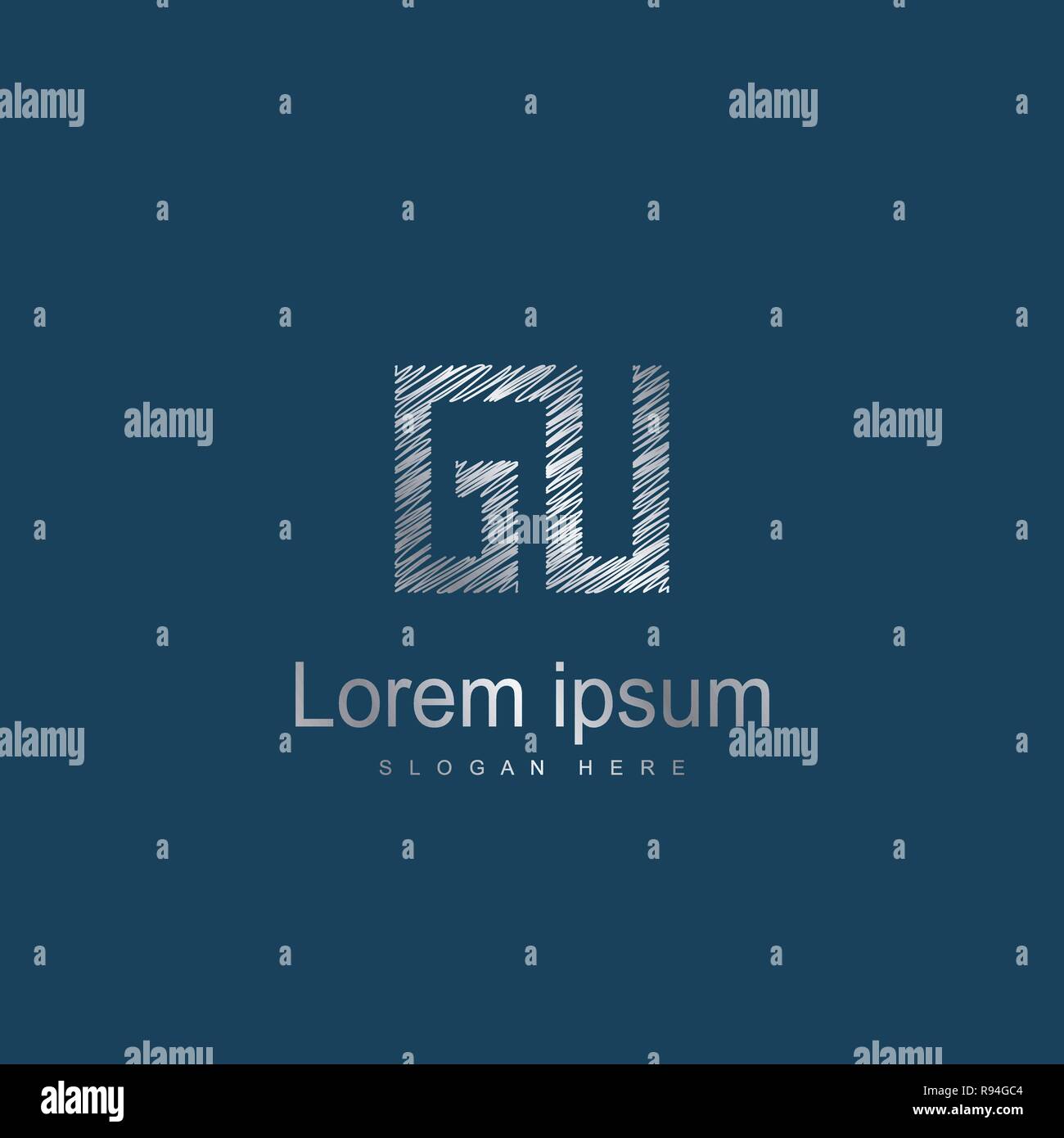 Initial Letter GU Logo Template Vector Design Stock Vector Image & Art ...