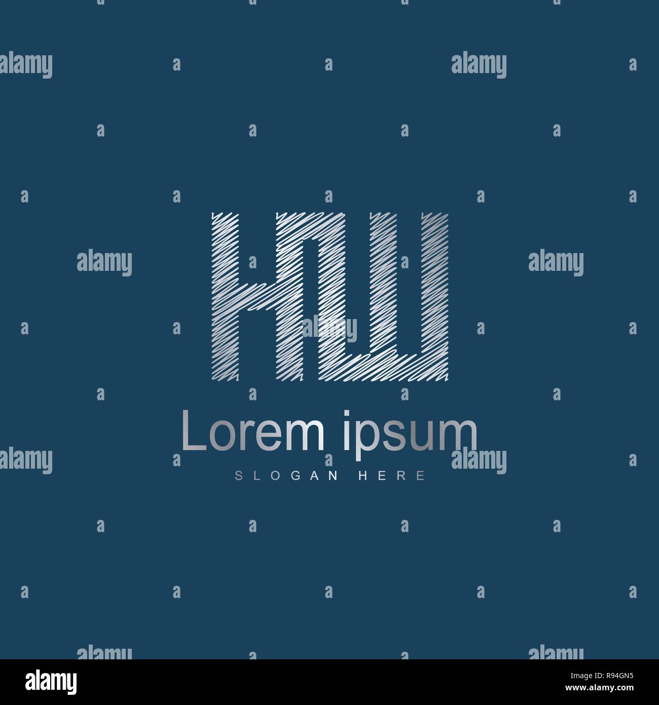 Initial Letter HW Logo Template Vector Design Stock Vector Image & Art ...