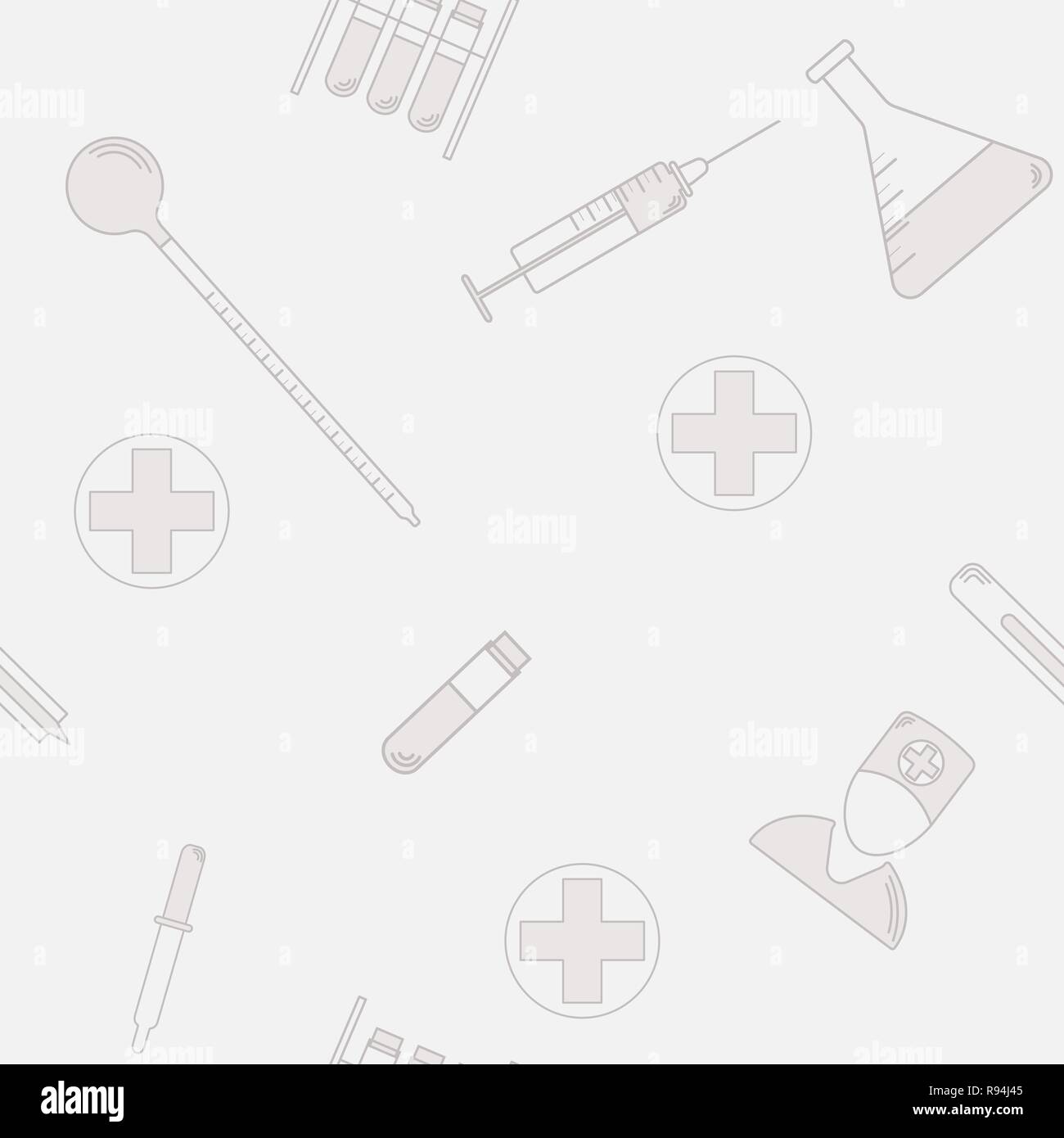 seamless pattern of medical laboratory symbols. Flat design. health ...