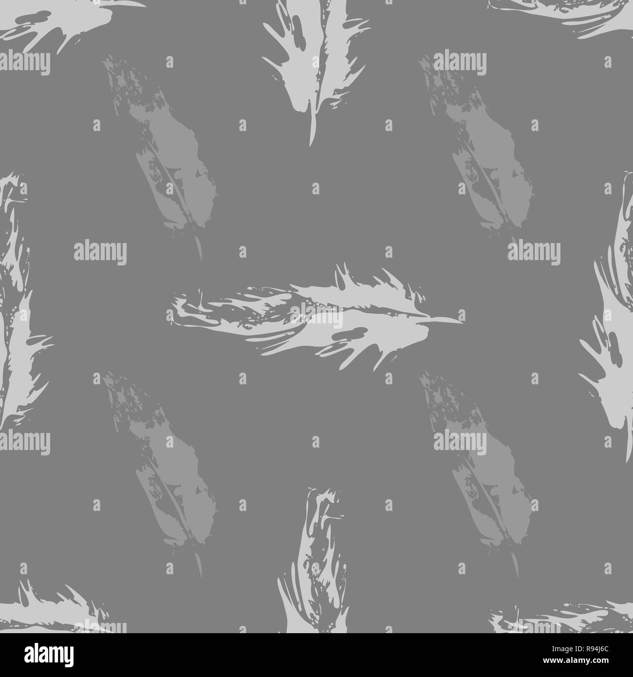 Vector Gray Grunge bird feathers seamless pattern 10 eps Stock Vector ...
