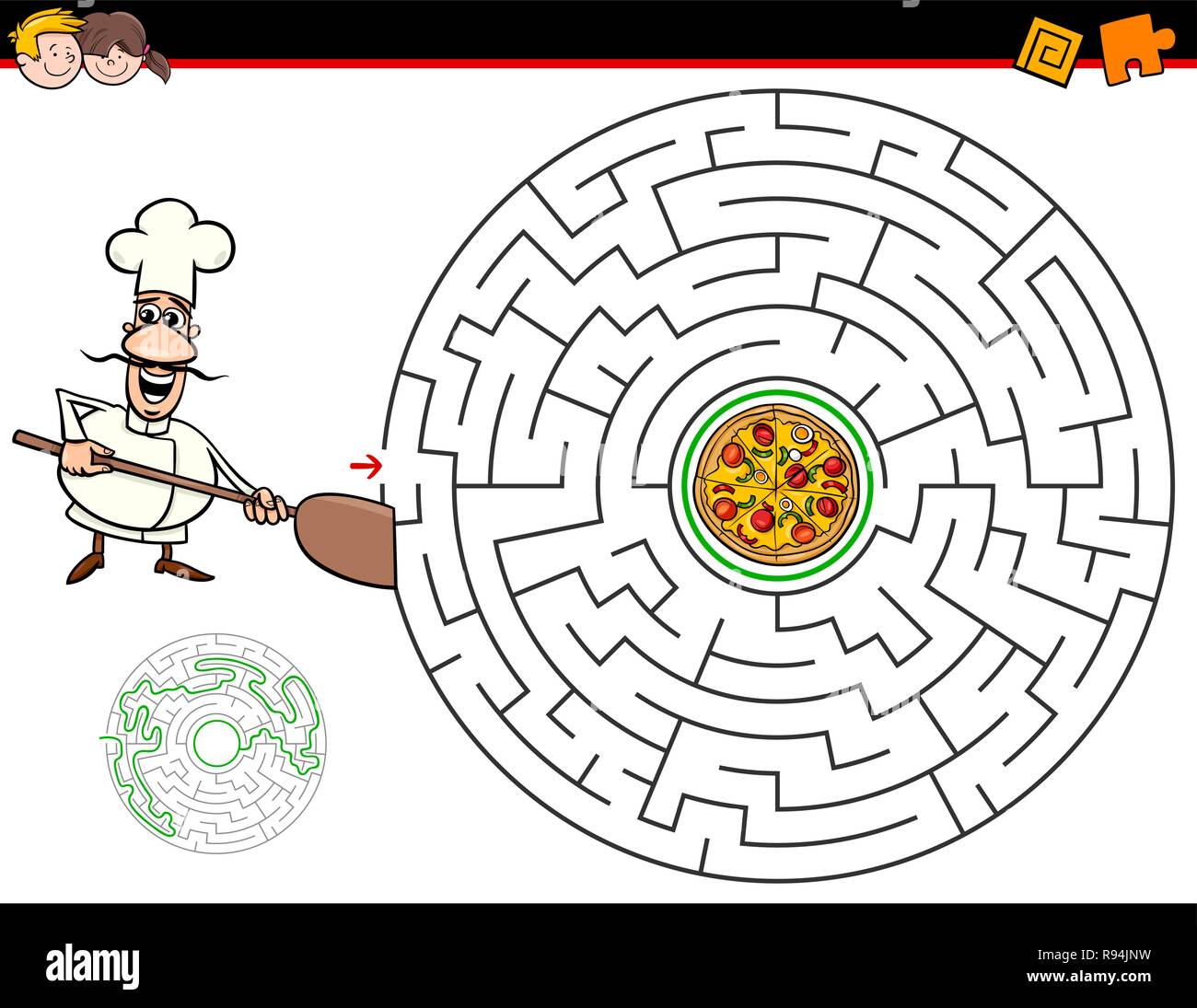 Easy Pizza Mazes For Kids