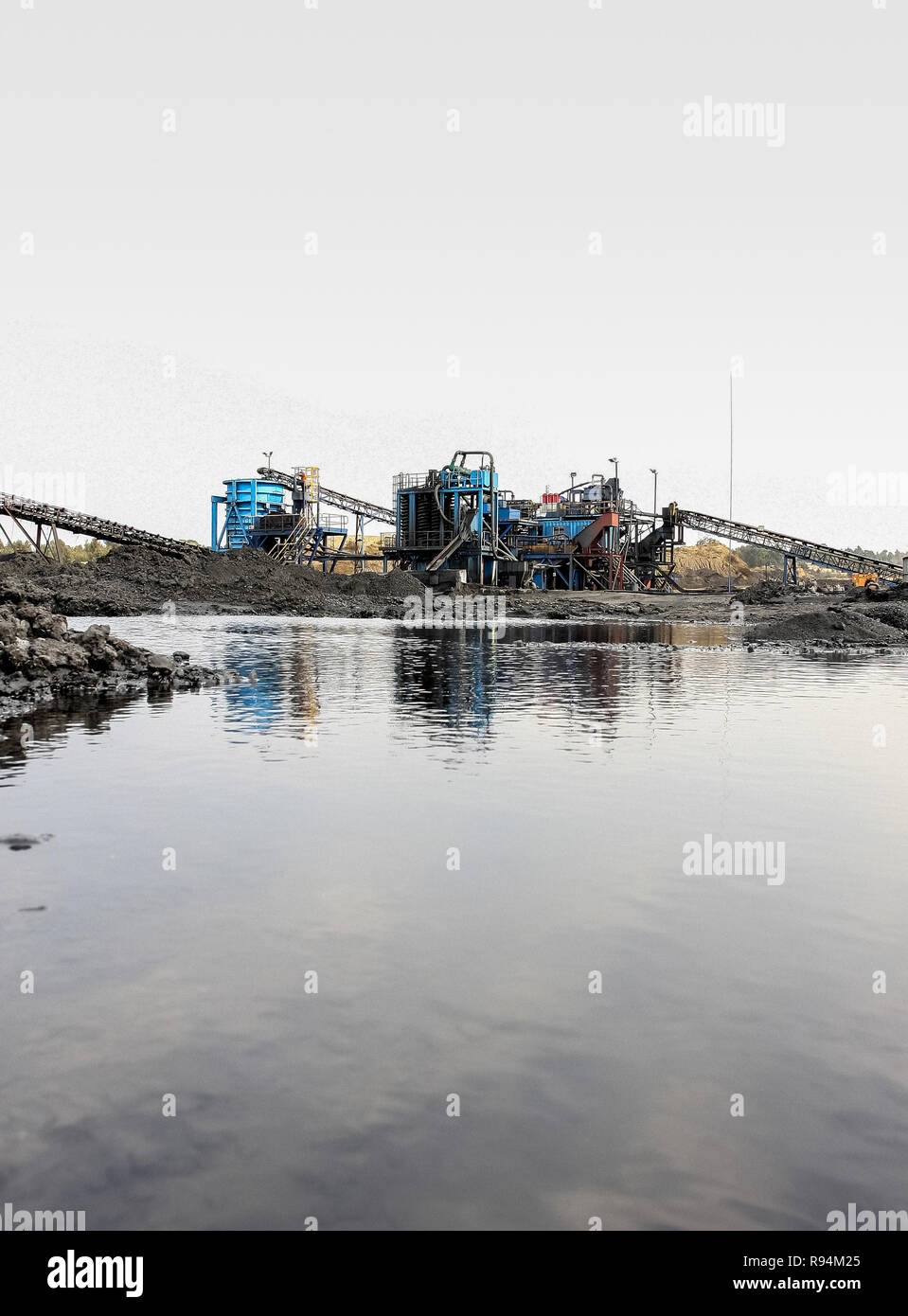 Open Pit Coal Mining and processing in South Africa. Washing and ...