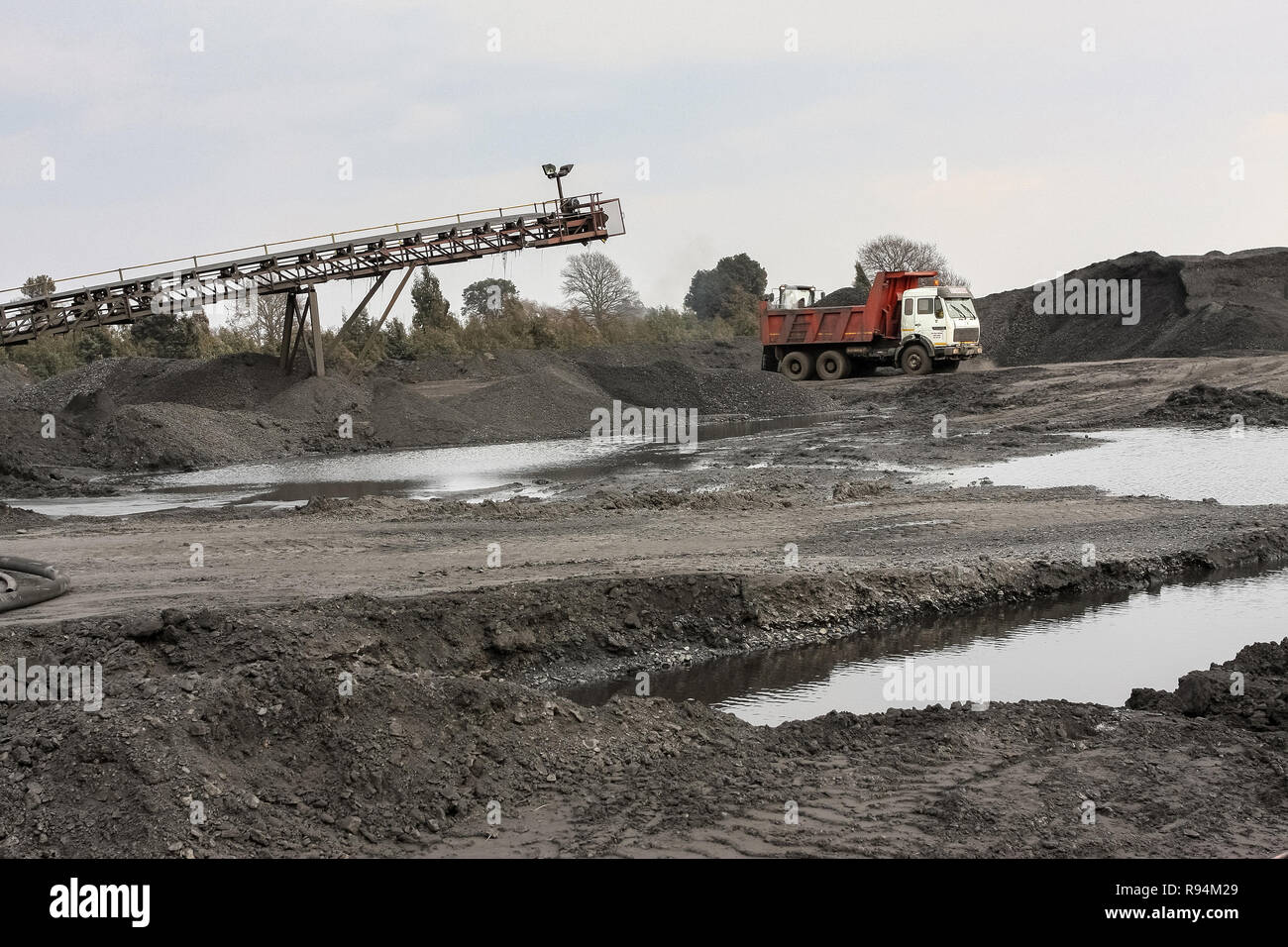 Open Pit Coal Mining and processing in South Africa. Washing and ...