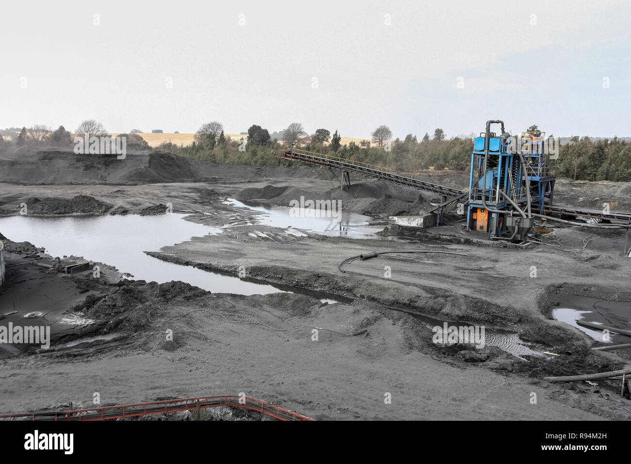 Open Pit Coal Mining and processing in South Africa. Washing and ...