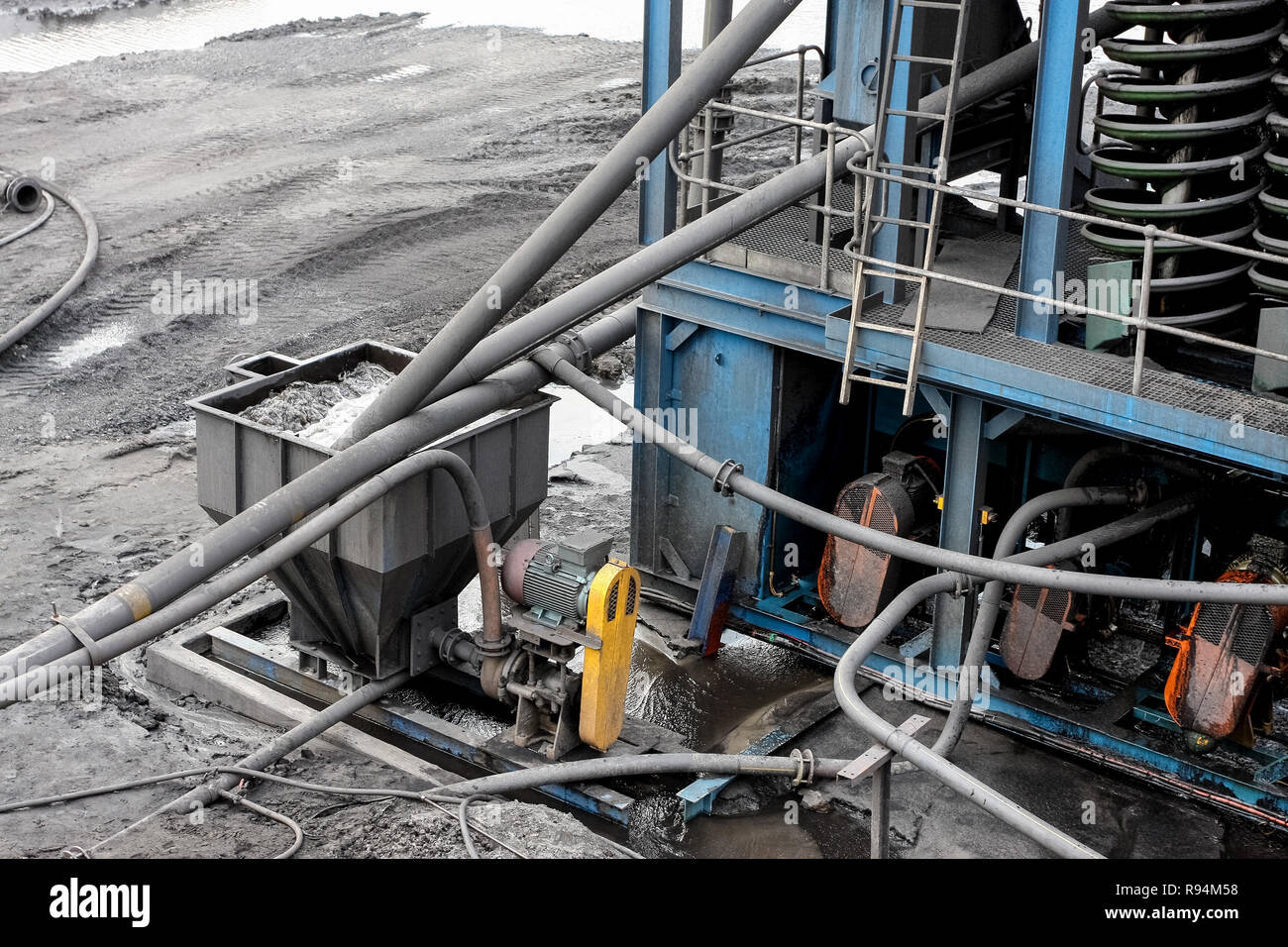 Open Pit Coal Mining and processing in South Africa. Washing and ...