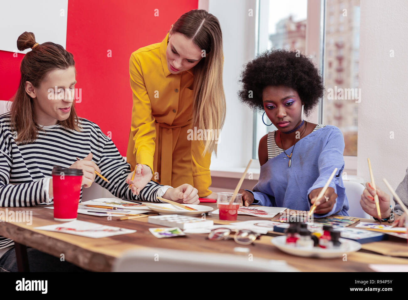 Blonde teacher hi-res stock photography and images - Alamy
