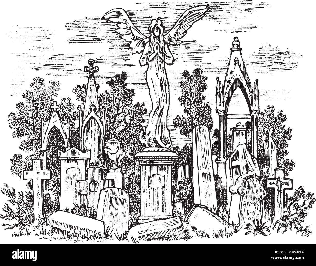 Misty morning on forest Stock Vector Images - Alamy