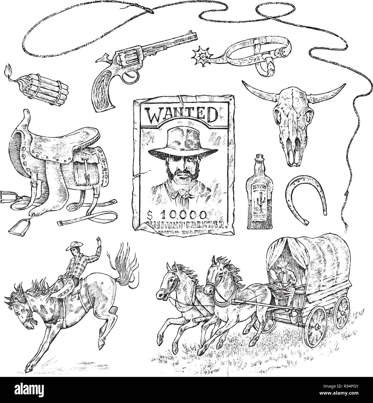 Western Cowboys Drawings