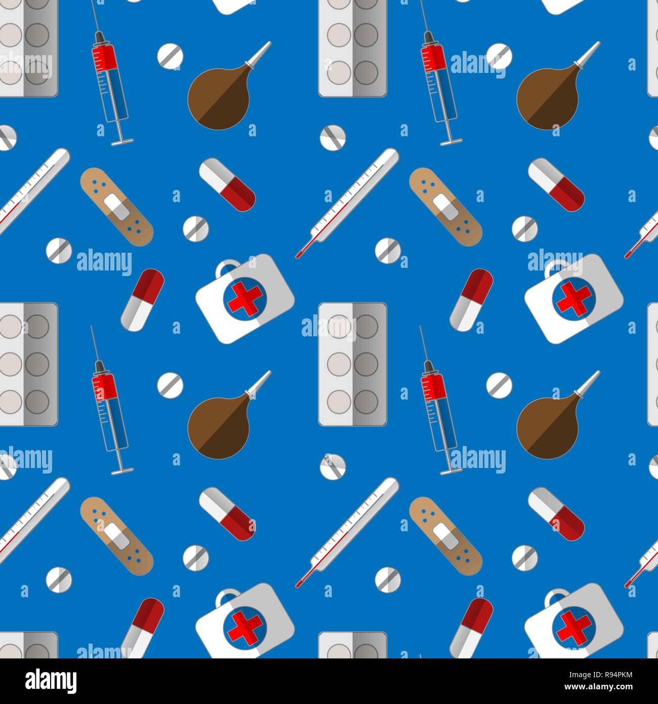 Medical symbols seamless pattern. therapy Flat design. health icon10 ...