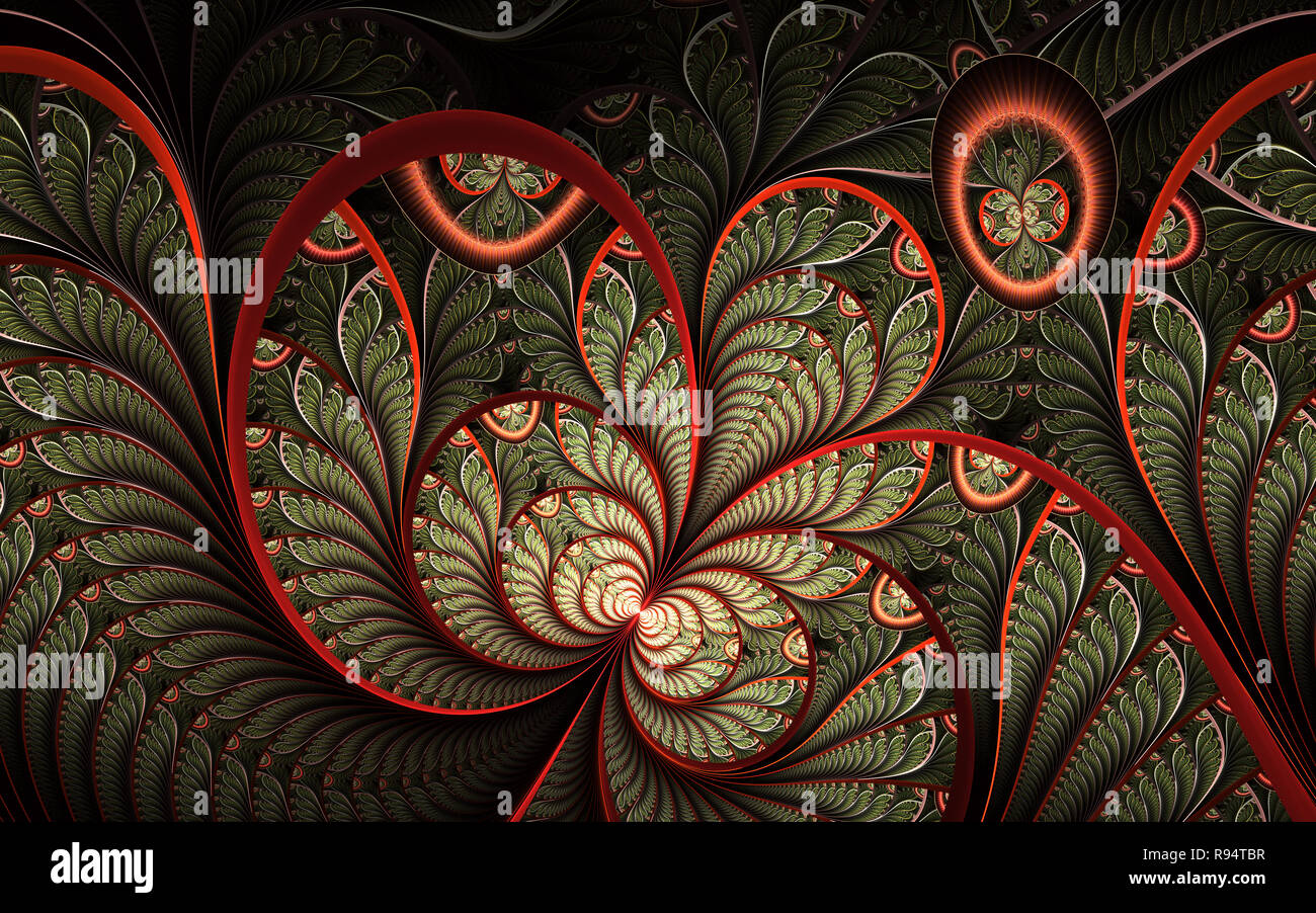 Beautiful abstract fractal artwork with details. Floral illustration ...